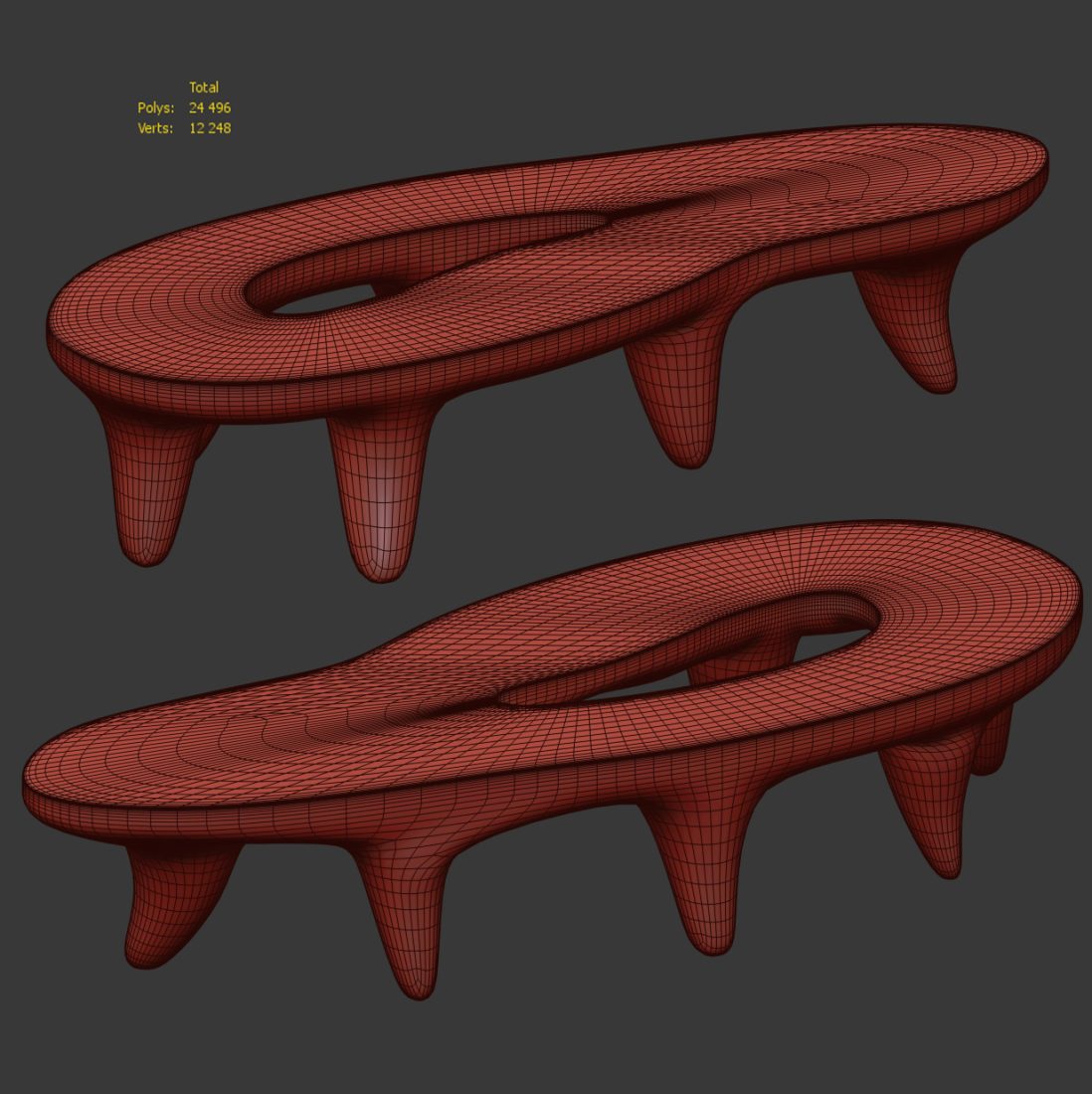 Not Forgotten Coffee Table By Wendell Castle 3D Model for VRay, Corona ...