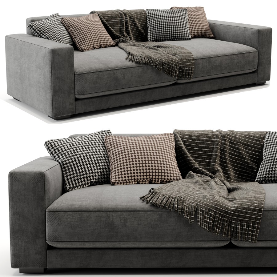 Poliform Shangai Chaise 2 Seats Sofa - 3D Model for VRay, Corona