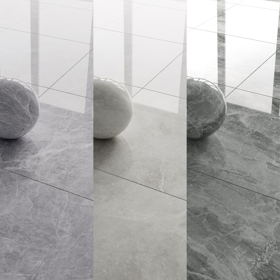Gray Marble Set 04 - 3D Model for Corona