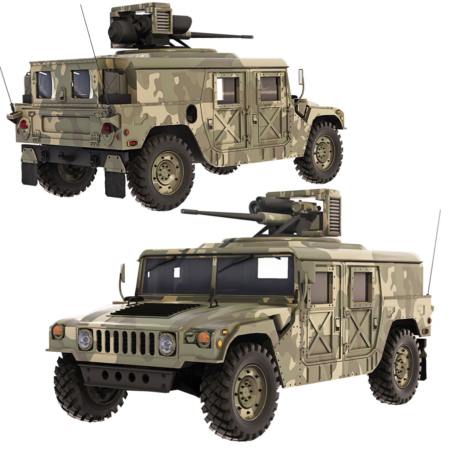 Humvee Military M242 Bushmaster 1989 - 3D Model for VRay
