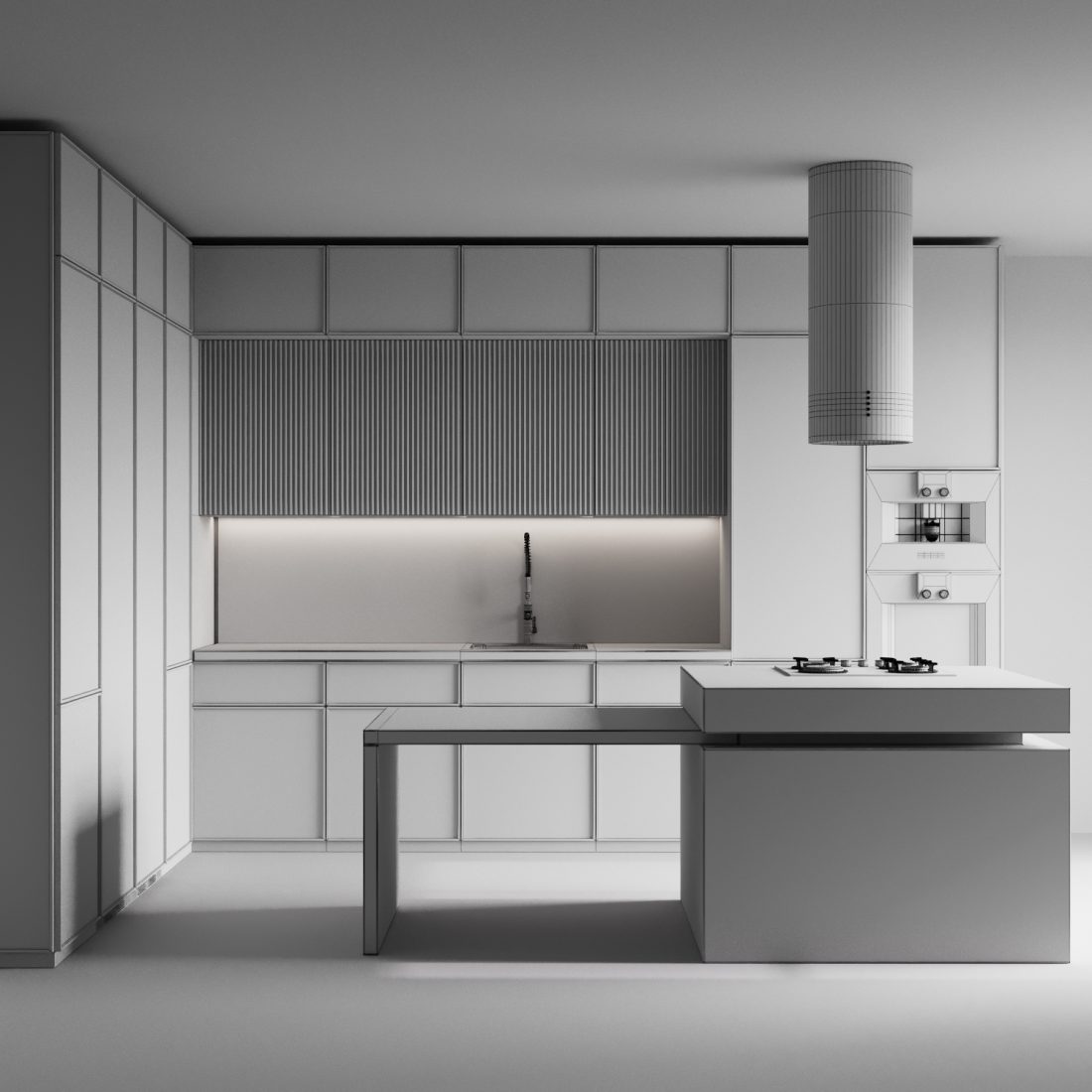 Kitchen 042 - 3D Model for VRay, Corona