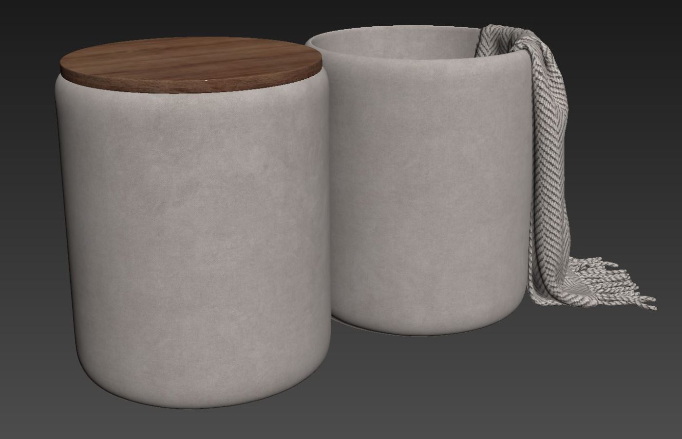 Round Storage Ottoman By Cortesi Home 3D Model for VRay | CGMood
