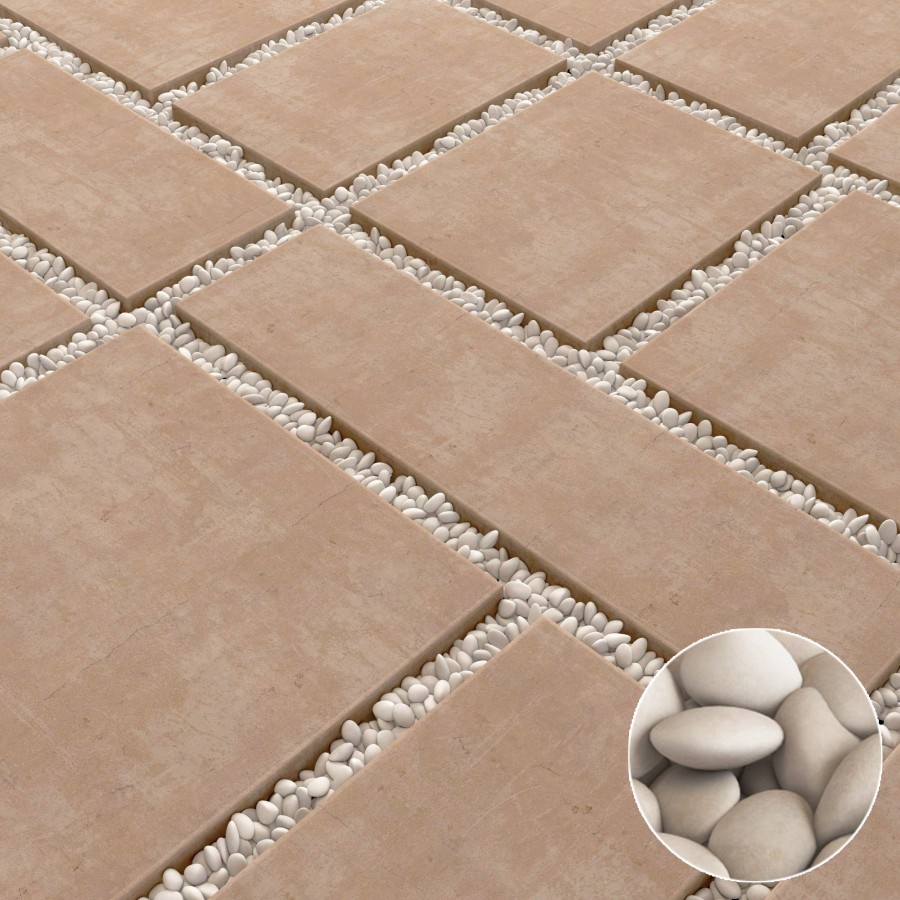 Paving Tile Pebble N11 - 3D Model for VRay, Corona