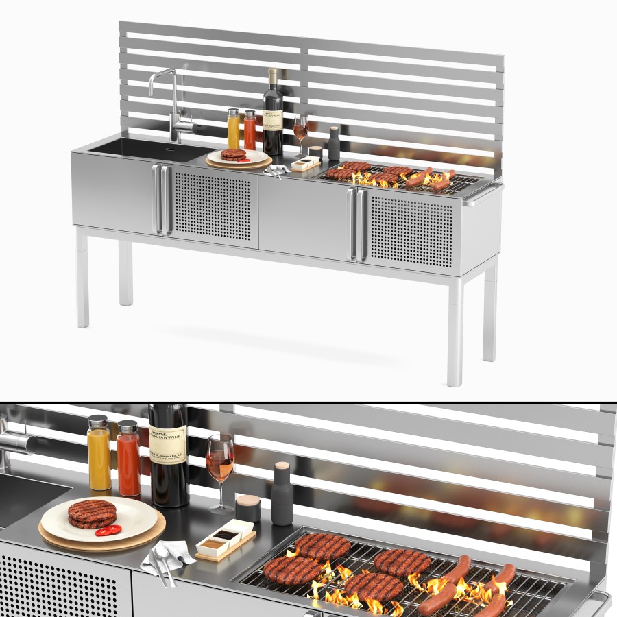 Barbecue 16 - 3D Model for VRay, Corona