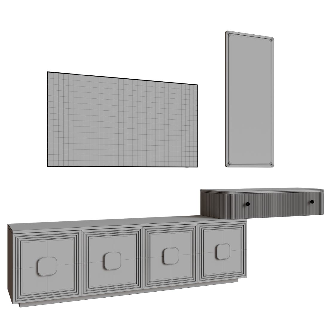 Tv Stand Set 07 - 3D Model for Corona