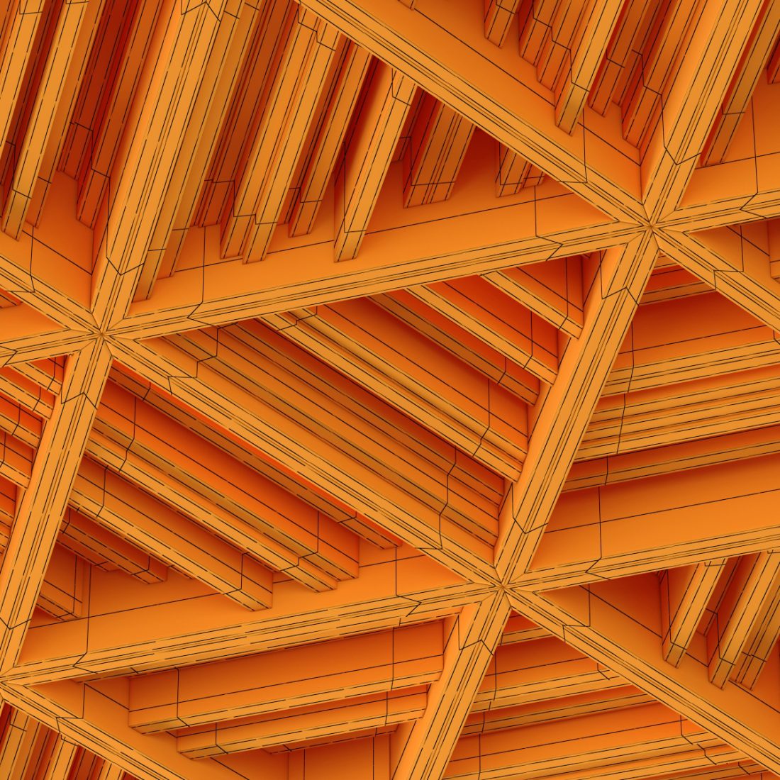 Decor Rail Triangle N4 3D Model for VRay, Corona | CGMood