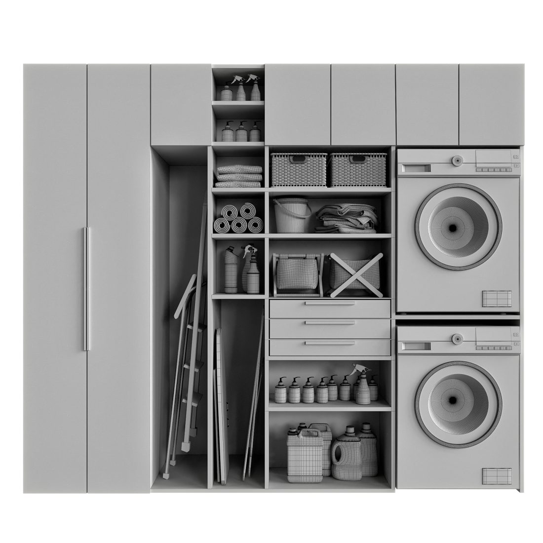 Laundry No2 - 3D Model for VRay, Corona