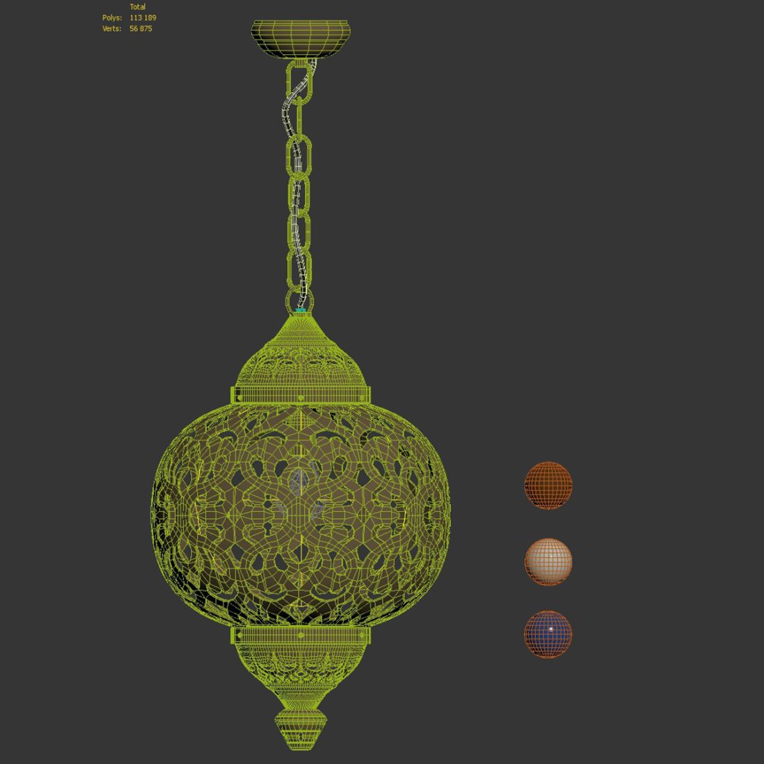 Vintage Moroccan Lamp - 3D Model for VRay