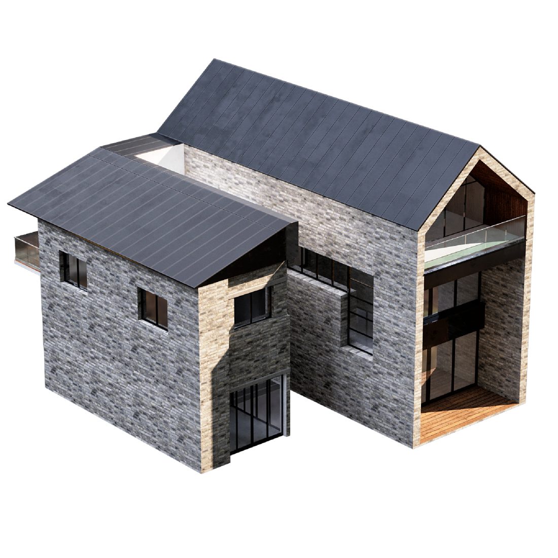Barn House No3 - 3D Model for VRay, Corona