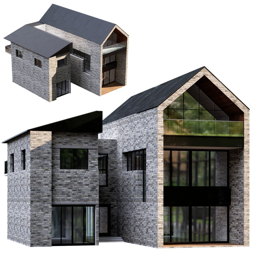 Barn House No3 - 3D Model for VRay, Corona