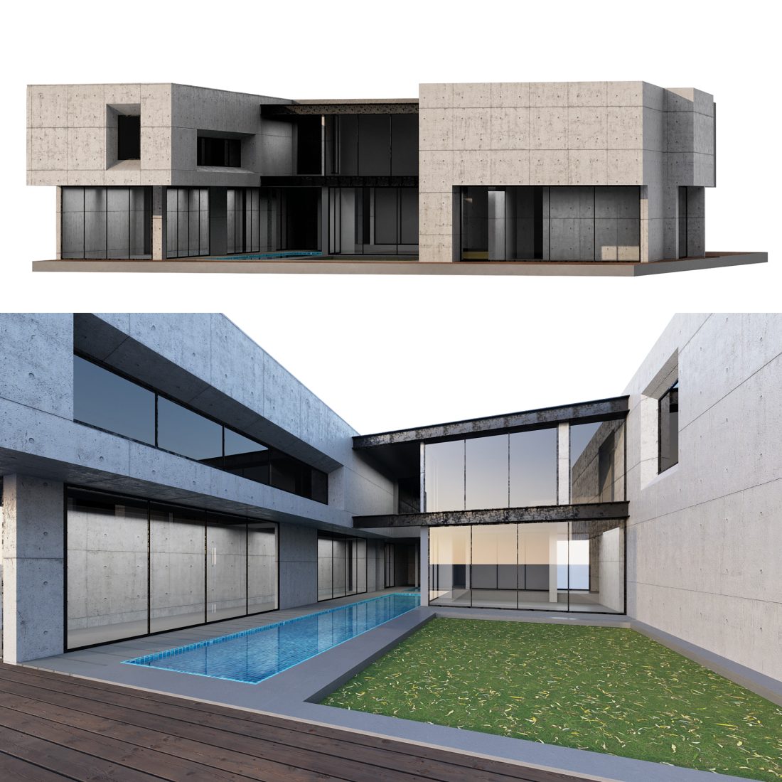 Modern House No5 - 3D Model for VRay, Corona