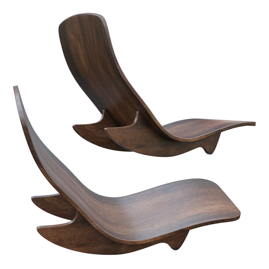 Rocking Chair Low Rocker - 3D Model for Corona