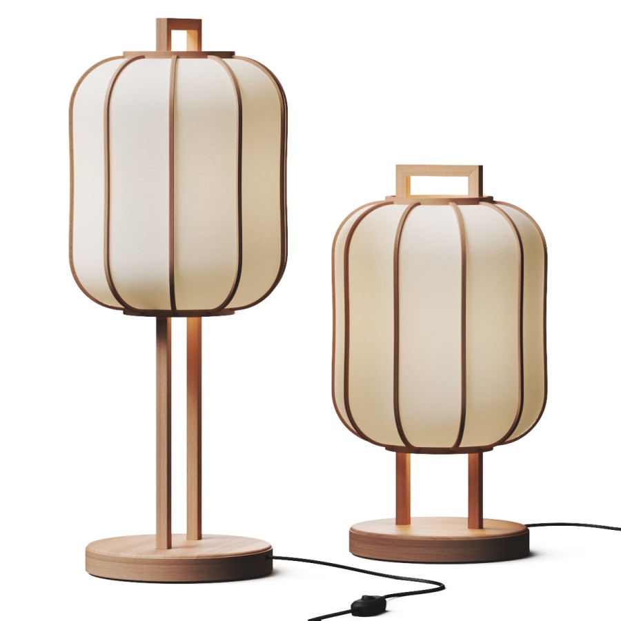 Time & Style Andon Table Lamps - 3D Model for VRay, Corona