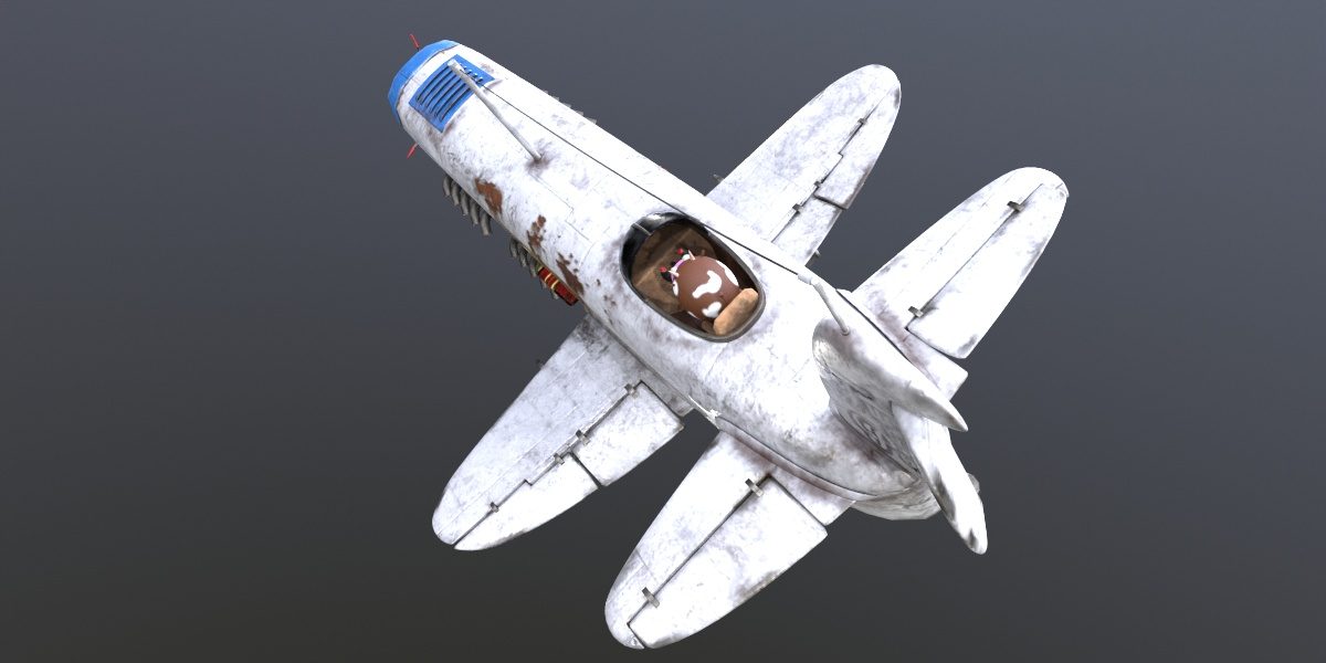Stylized Realistic White Airplane - 3D Model for