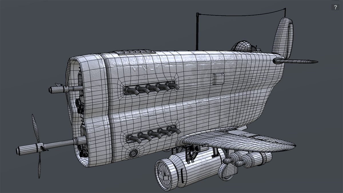 Stylized Realistic White Airplane - 3D Model for