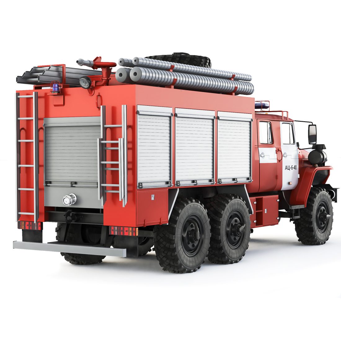 Ural 5557 Ac-6,0-40 Fire Truck 2021 - 3D Model for VRay