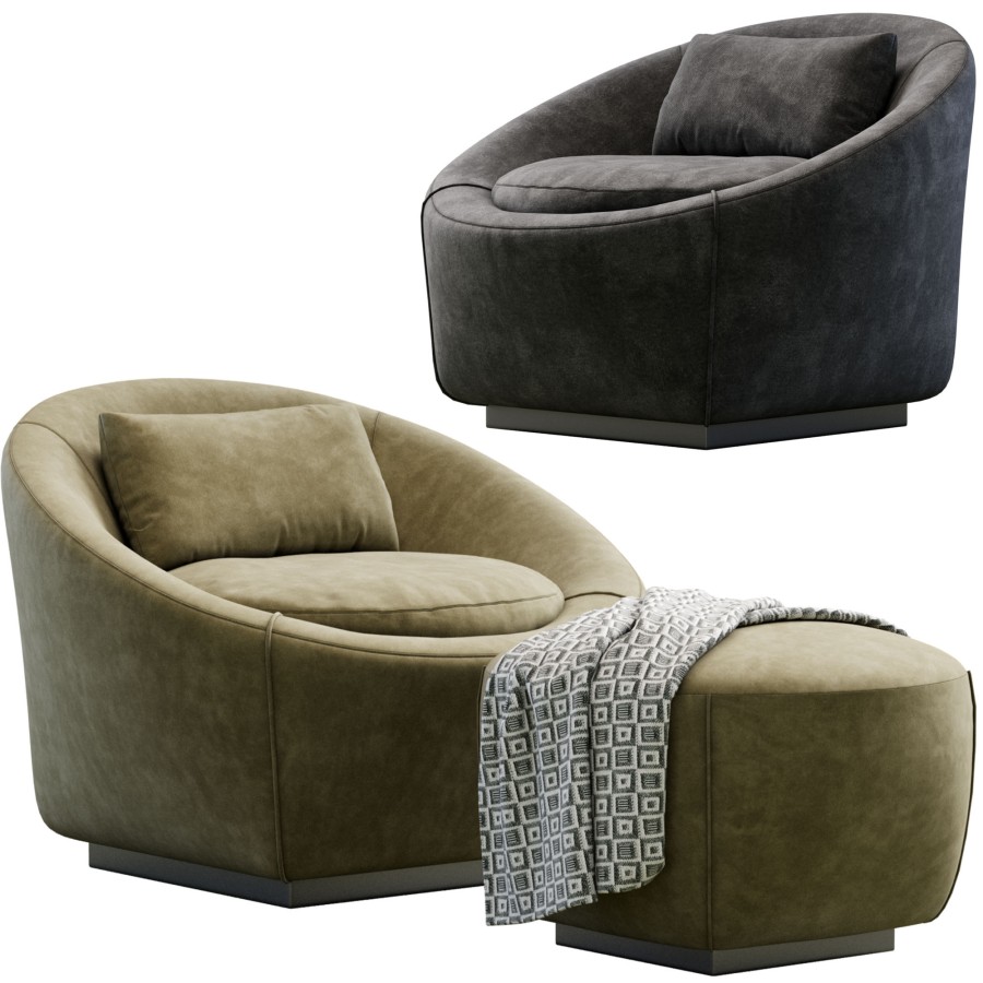 Capri Base Armchair - 3D Model for Corona