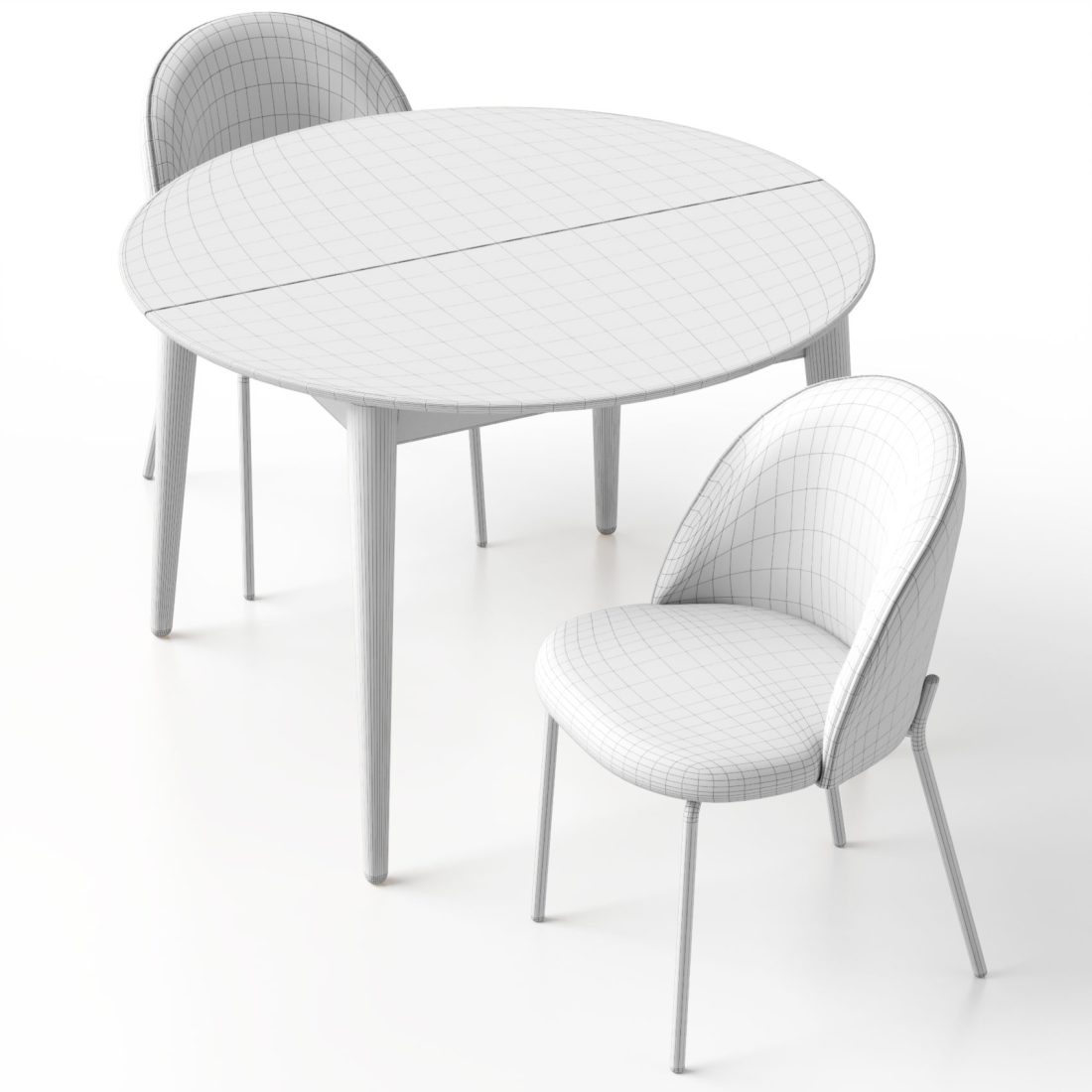 Dijon Chair And Stockholm Table By Deephouse - 3D Model for VRay, Corona