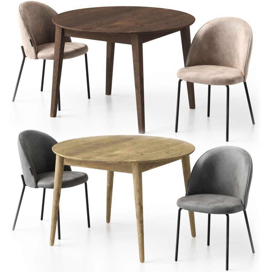 Dijon Chair And Stockholm Table By Deephouse 3D Model for VRay, Corona ...
