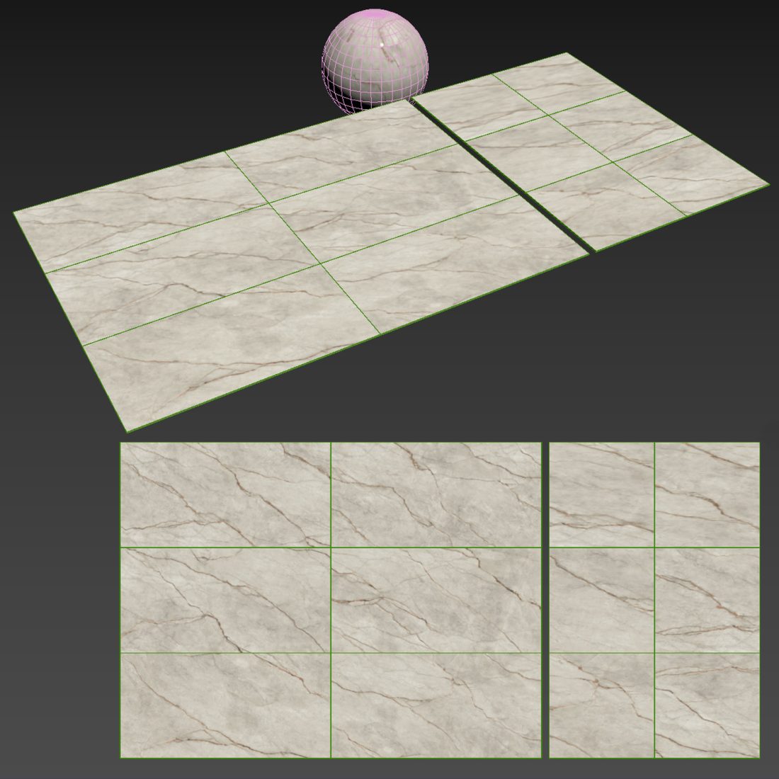 Marble Grey Porcelain Stoneware - 3D Model for VRay, Corona