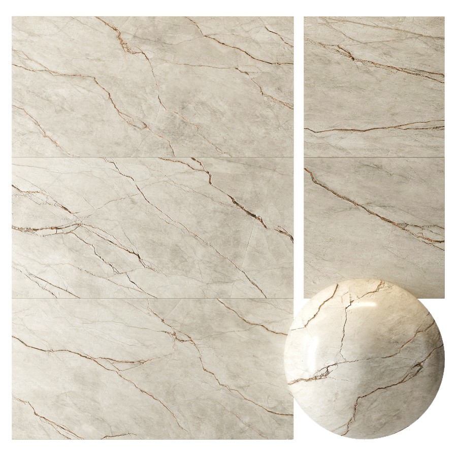 Marble Grey Porcelain Stoneware - 3D Model for VRay, Corona