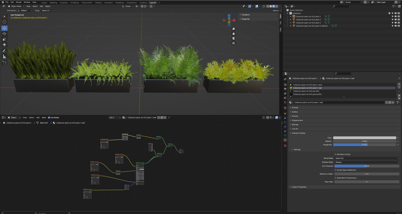 Collection Plant Vol 410 - Blender Model - 3D Model for