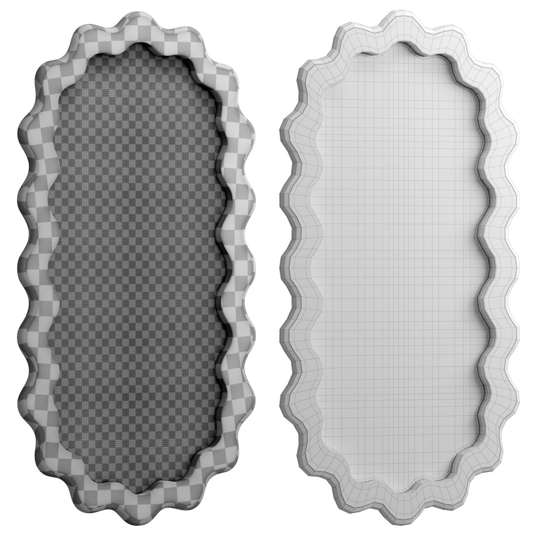 Roma Wavy Wall Mirror 3D Model for VRay | CGMood