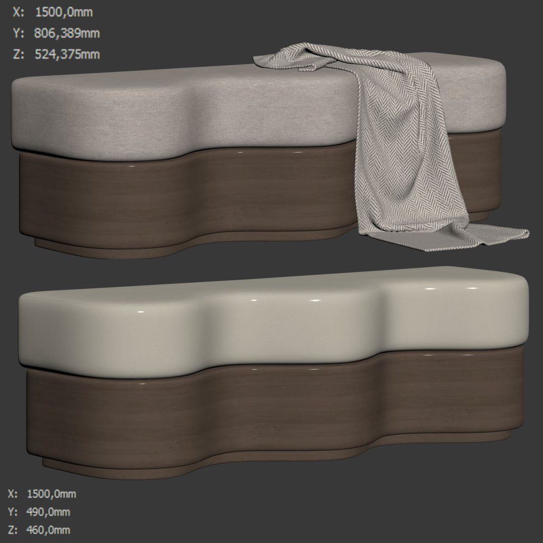 Triana Bench By En Gold - 3D Model for VRay