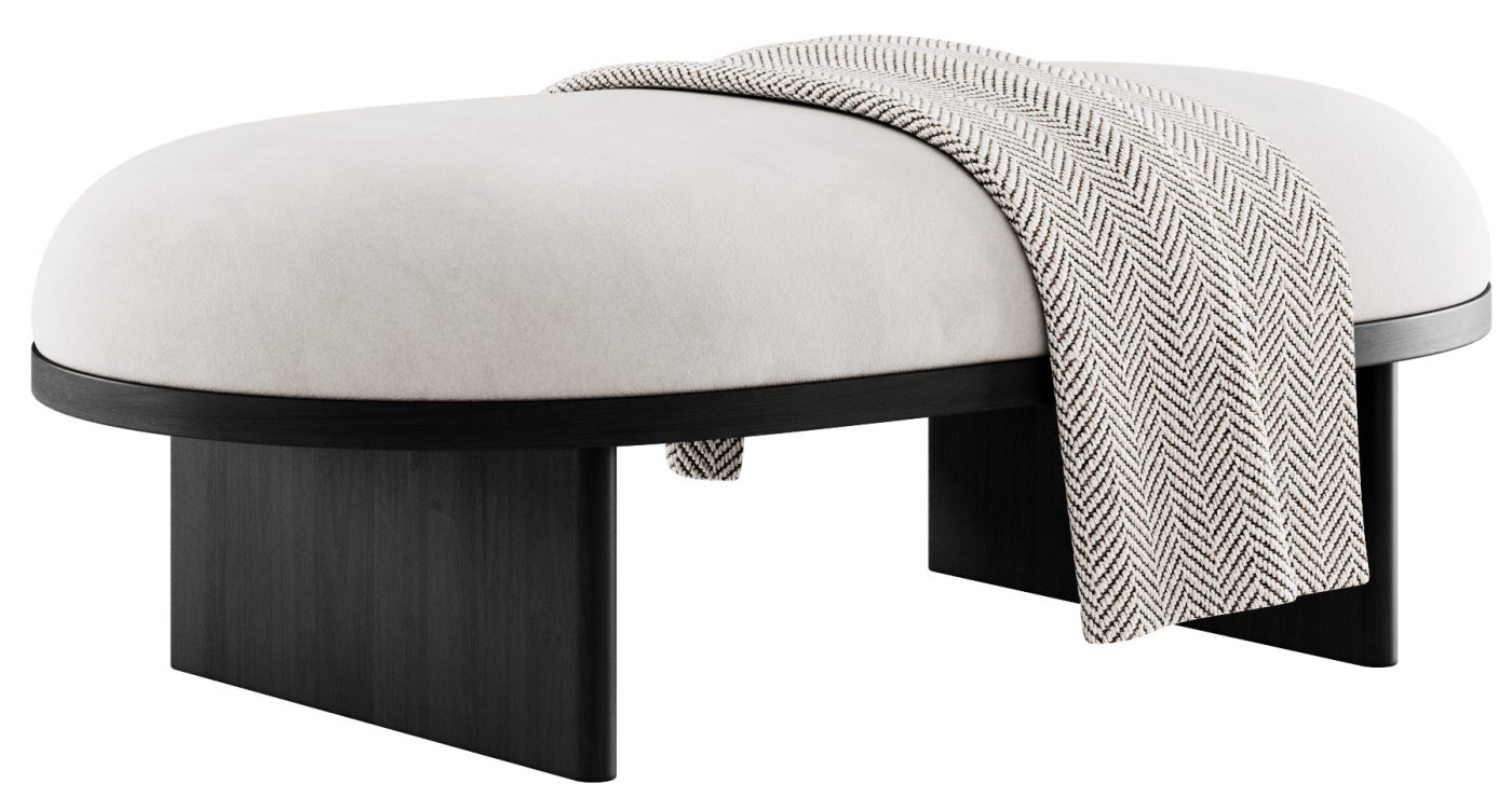 Anza Bench 120 And Pouf 3D Model for VRay | CGMood