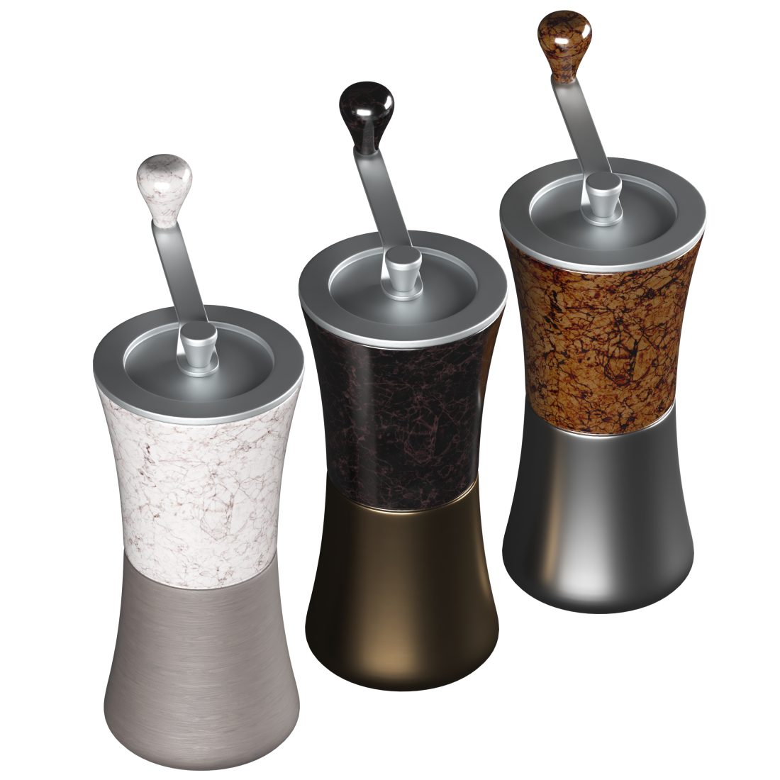 Pepper Grinders (pbr Materials) - 3D Model for VRay