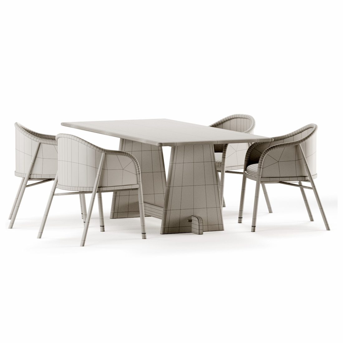 Dining Set By The Socialite Family - 3D Model for Corona