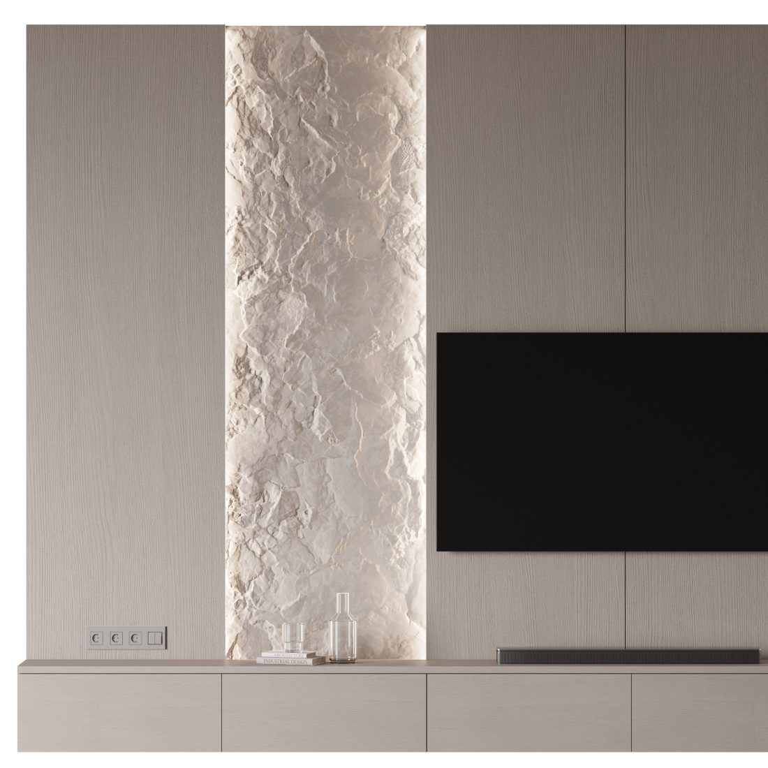 Tv Panel №10 - 3D Model for VRay, Corona