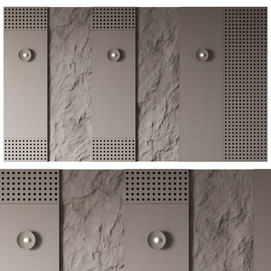 Wall Rock Panel №8 3D Model for VRay, Corona | CGMood