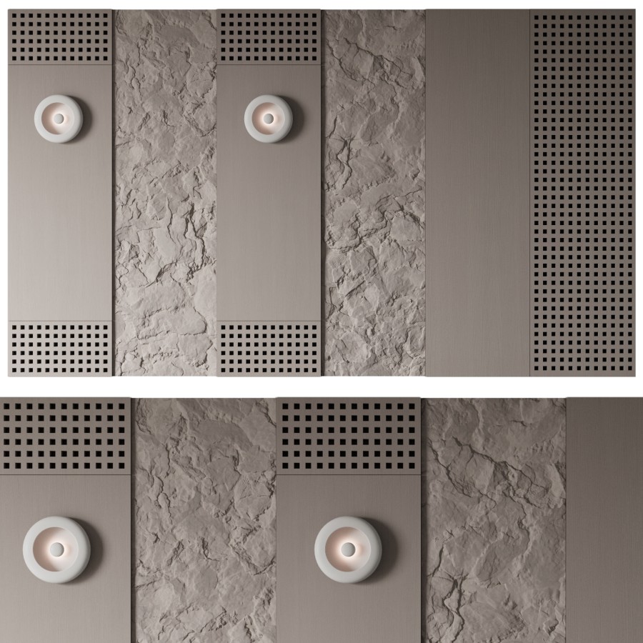 Wall Rock Panel №9 3D Model for VRay, Corona | CGMood