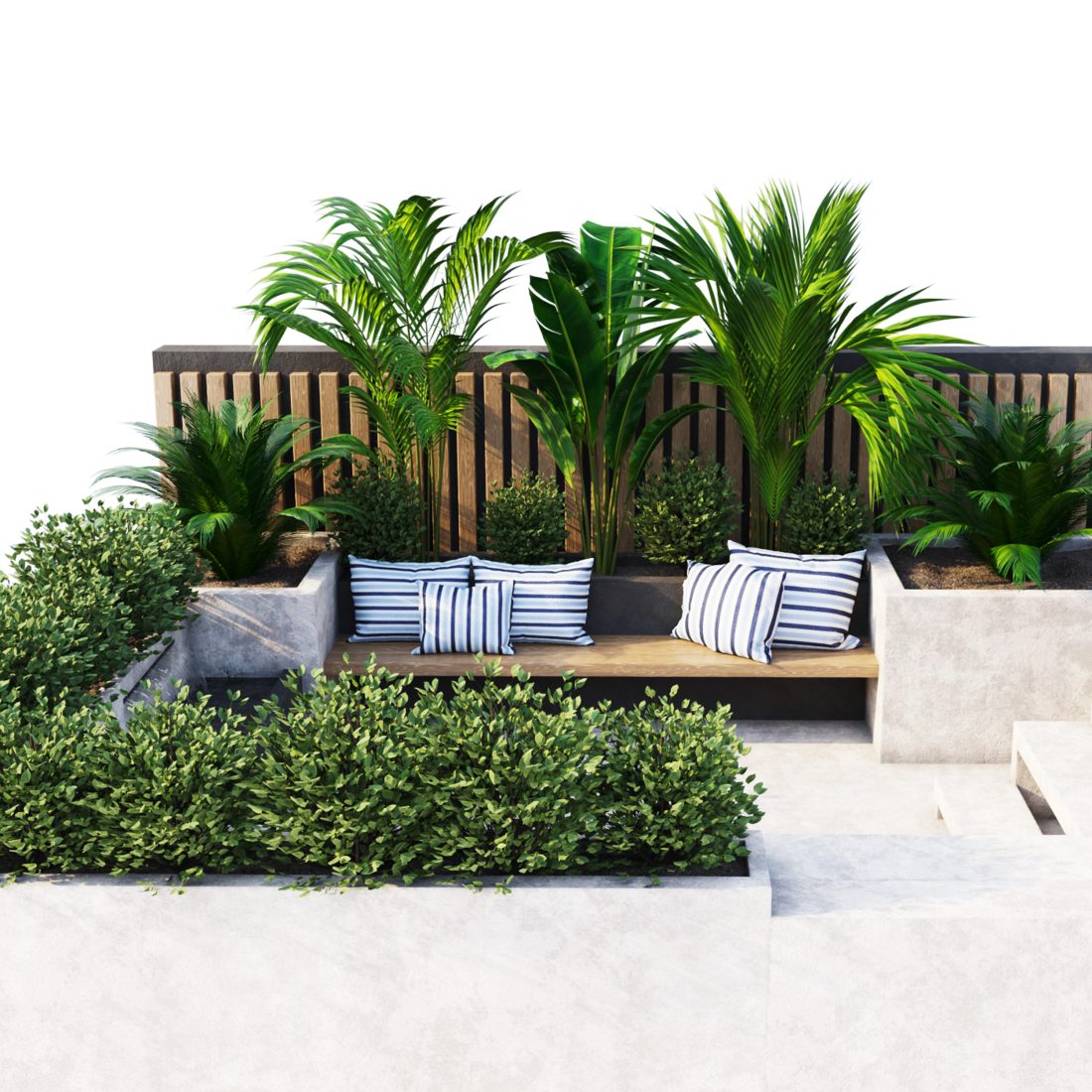 Backyard And Landscape Set01 3D Model for VRay, Corona | CGMood