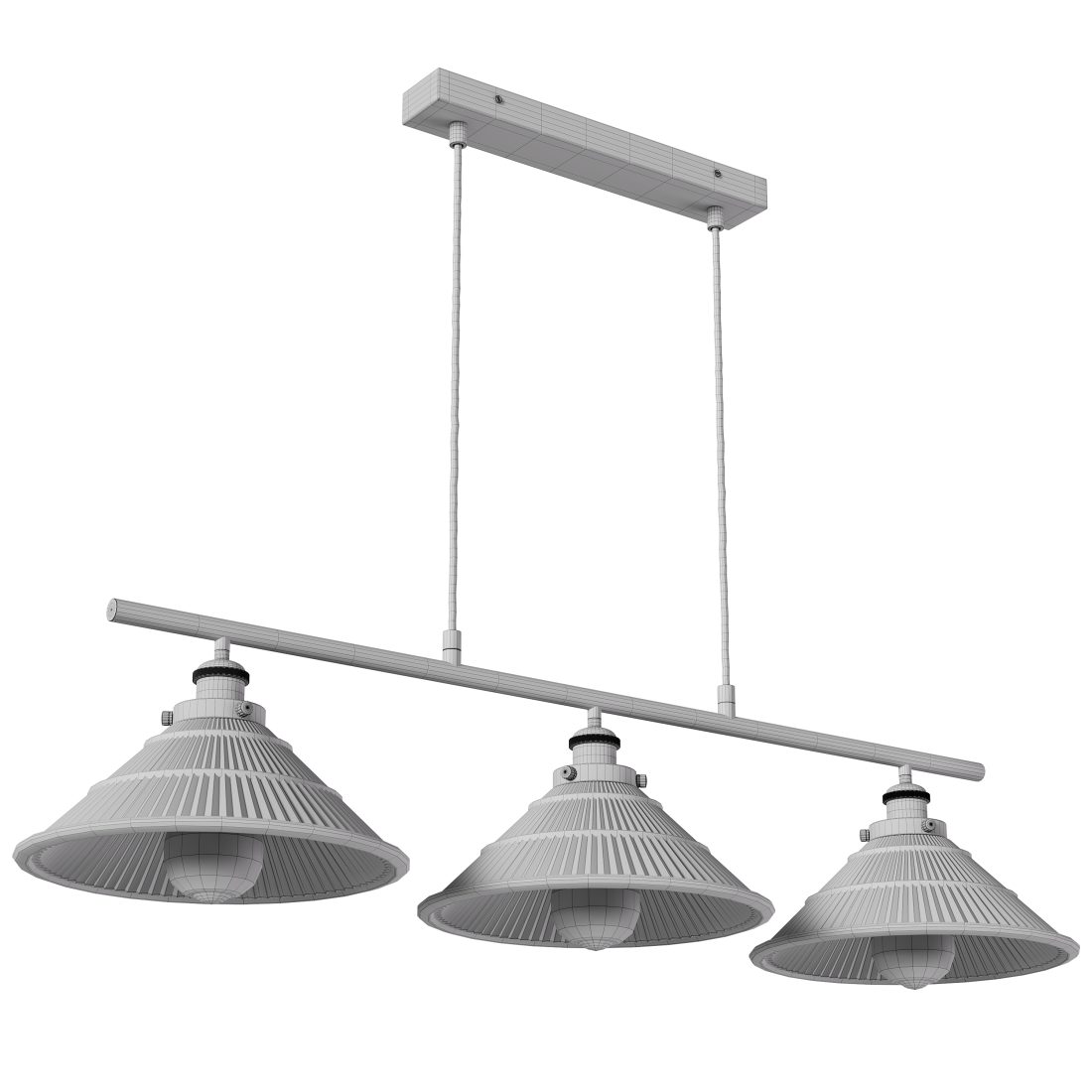 Logan Glass 3 Light Nickel Diner Ceiling Fitting 3D Model for Corona ...