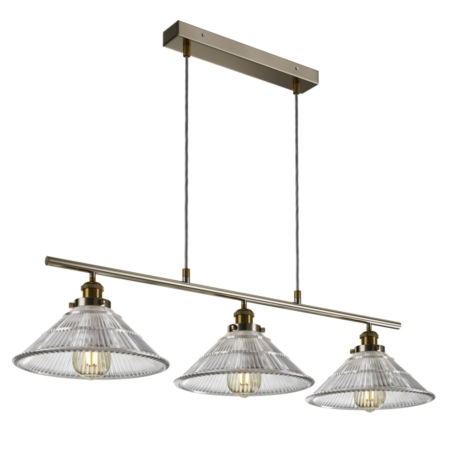 Logan Glass 3 Light Nickel Diner Ceiling Fitting 3D Model for Corona ...