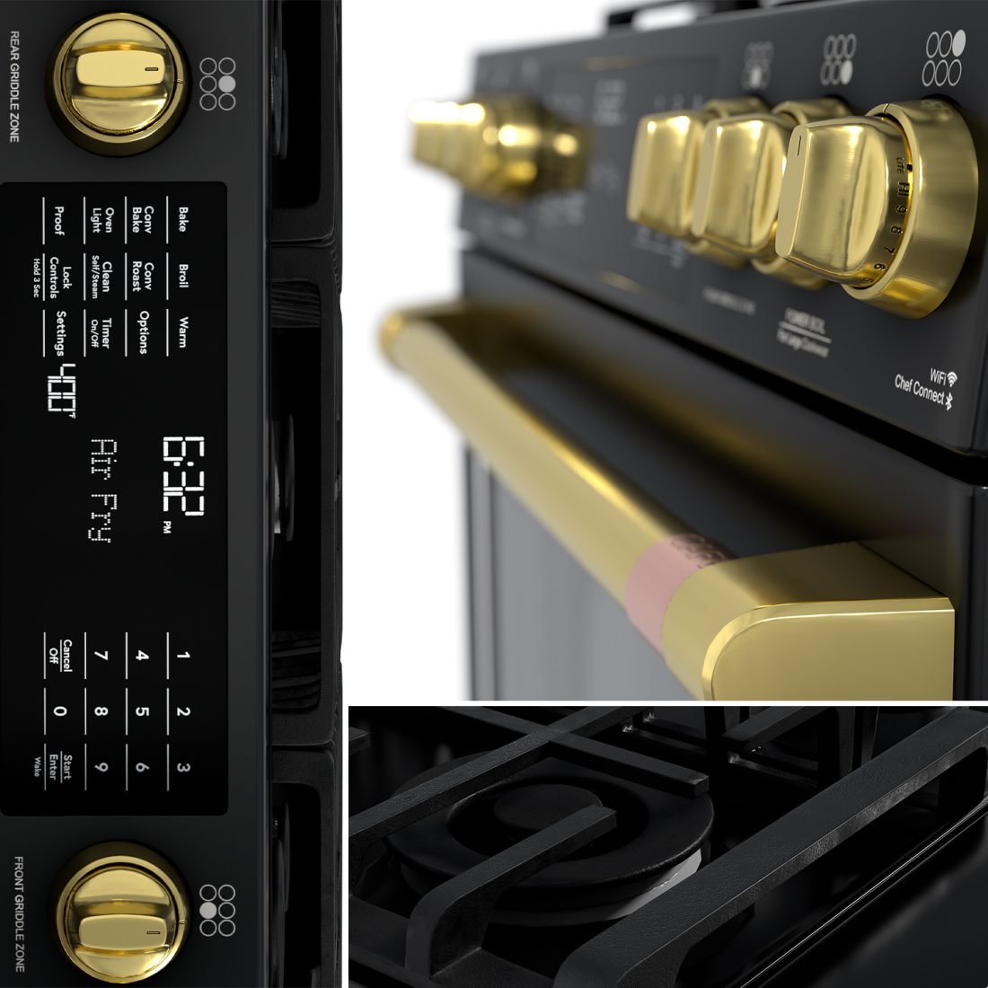 Café 30" Smart Slide-in, Front-control Gas Range 3D Model for VRay ...