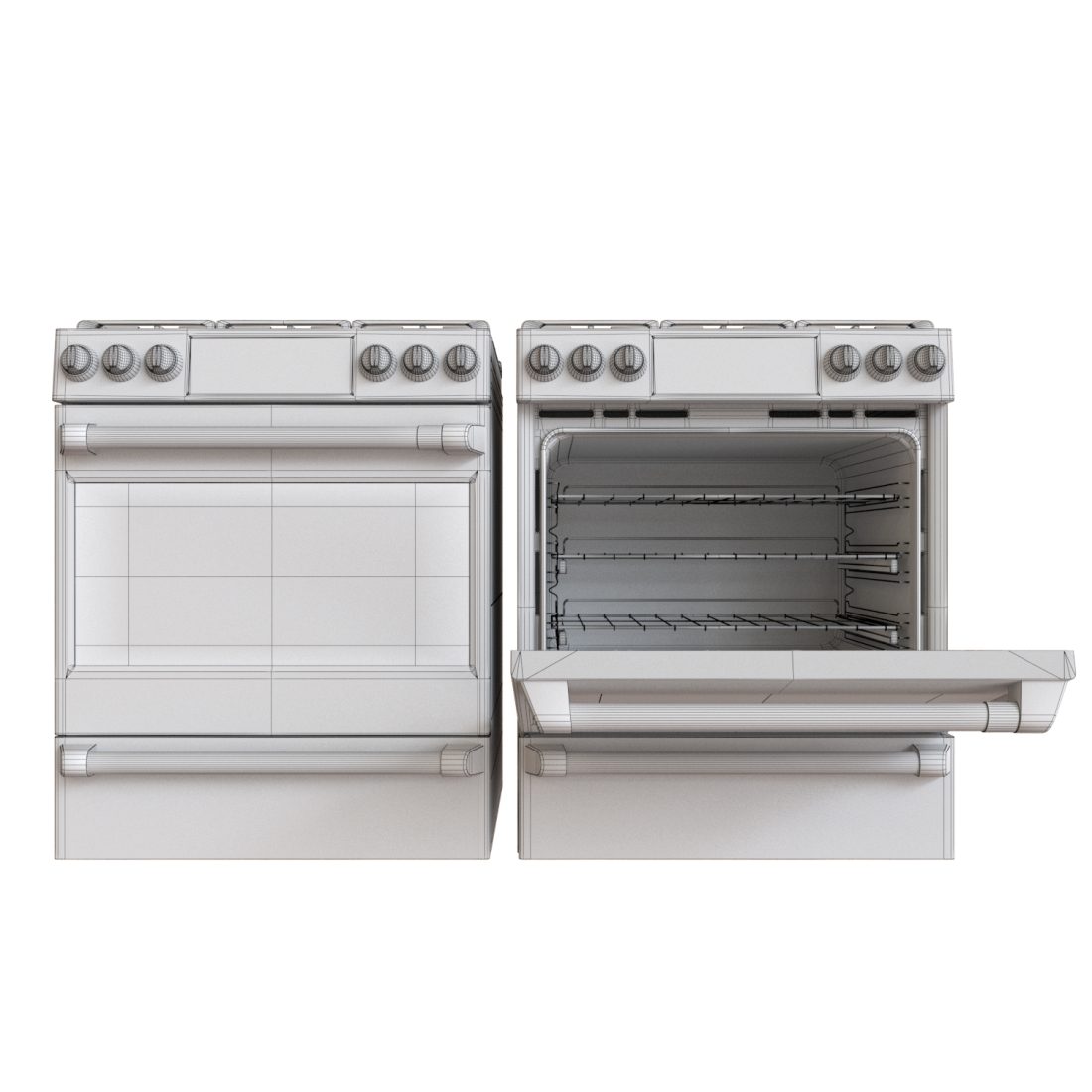 Café 30" Smart Slide-in, Front-control Gas Range 3D Model for VRay ...