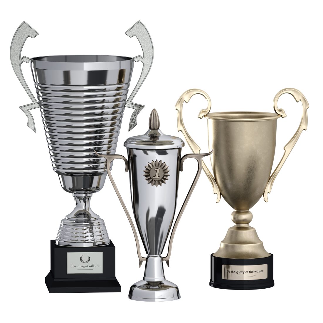 Sports Award Cup Trophy Set Of Three Cups 3D Model for FStorm, VRay ...