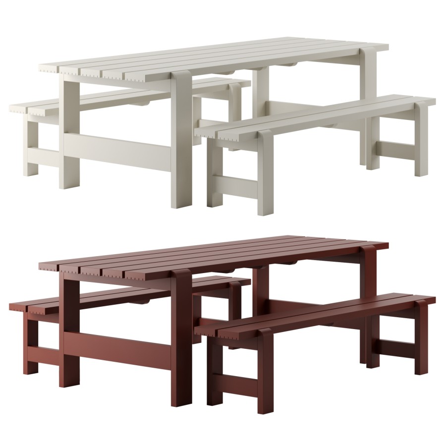 Weekday Table And Bench By Hay 3D Model for Corona | CGMood