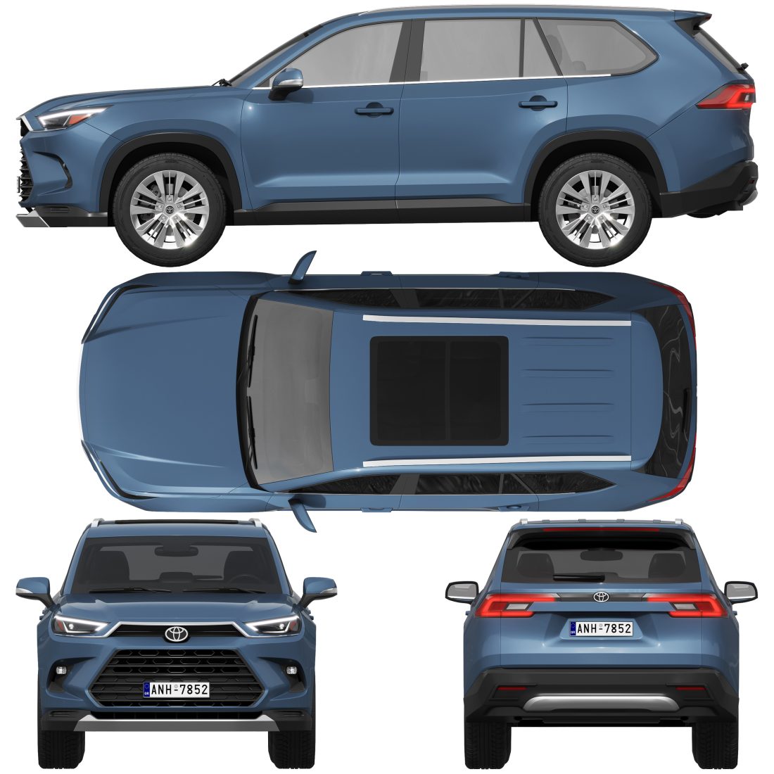Toyota Grand Highlander 2024 3D Model for Corona | CGMood