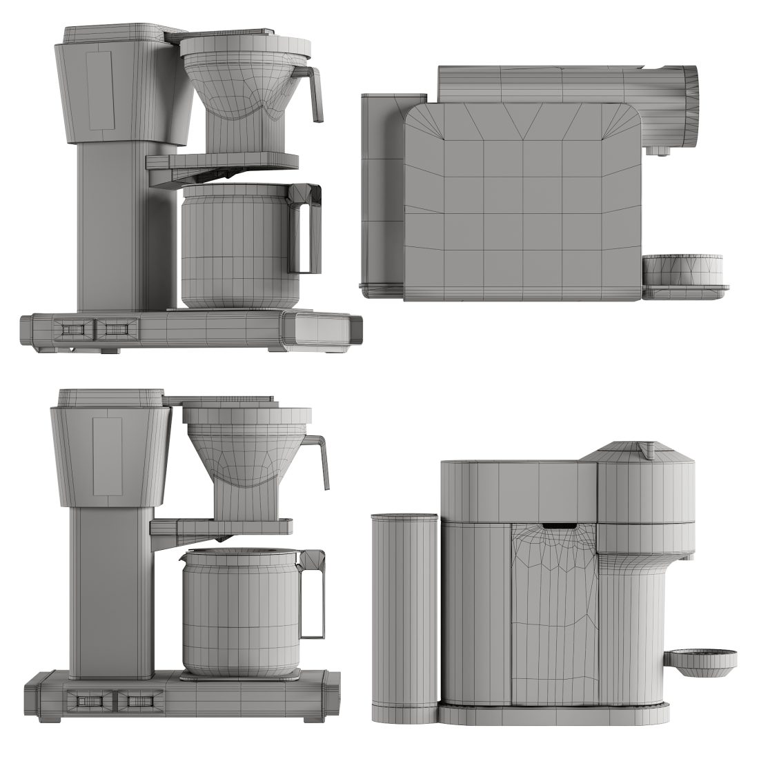 Coffee Makers Set 3 - 3D Model for VRay, Corona