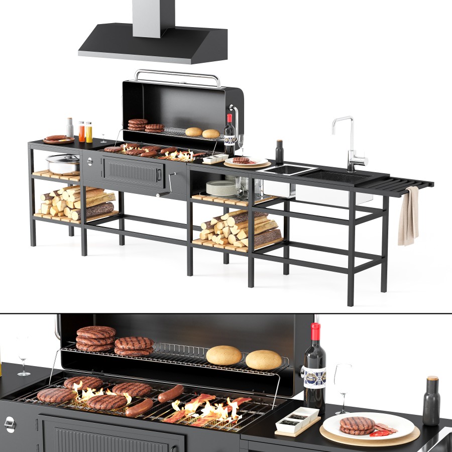 Barbecue 48 3D Model for VRay, Corona | CGMood