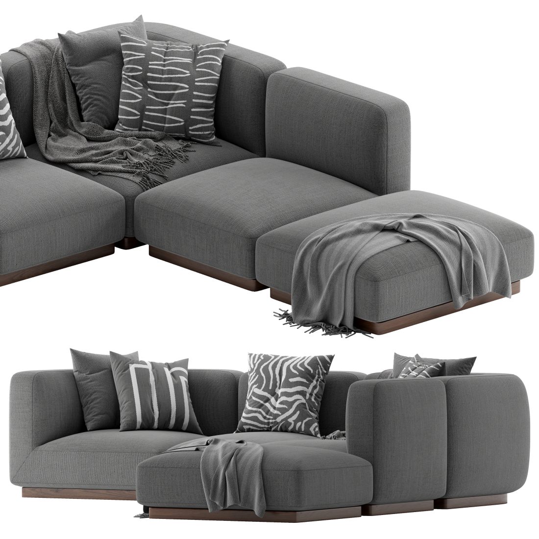 Potterybarn Mila Upholstered Modular Sofa 3D Model for VRay | CGMood