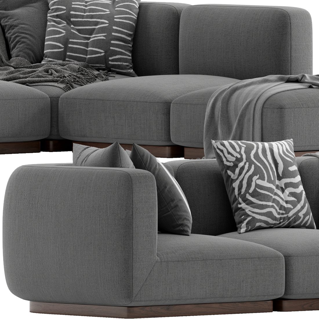 Potterybarn Mila Upholstered Modular Sofa 3D Model for VRay | CGMood