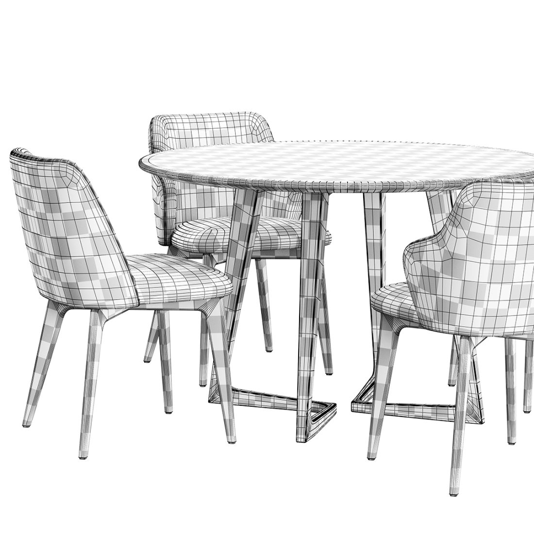 Chair Bono Table Twist - 3D Model for Corona