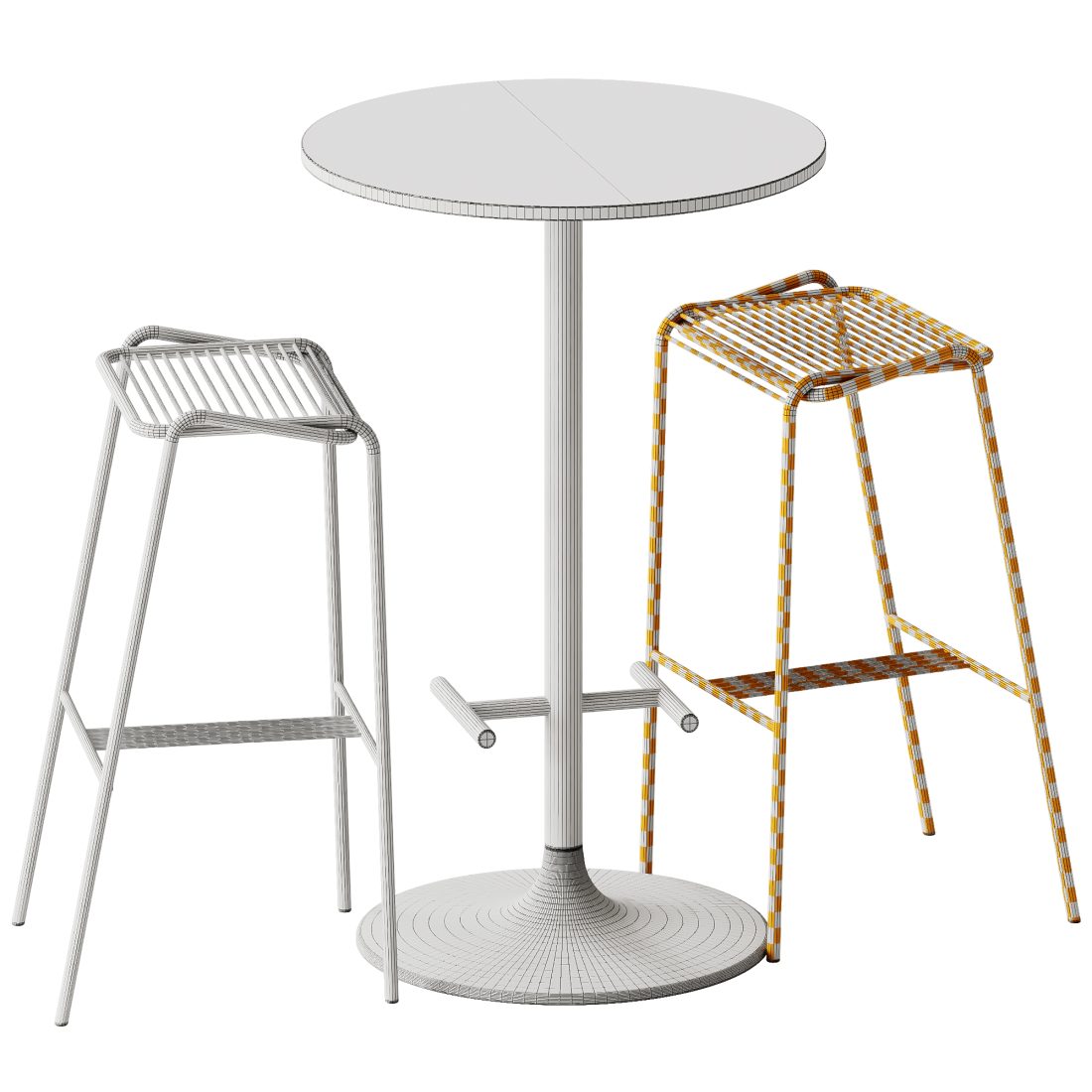 Casual Round High Table By Bene And Letube Bar 2 - 3D Model for Corona