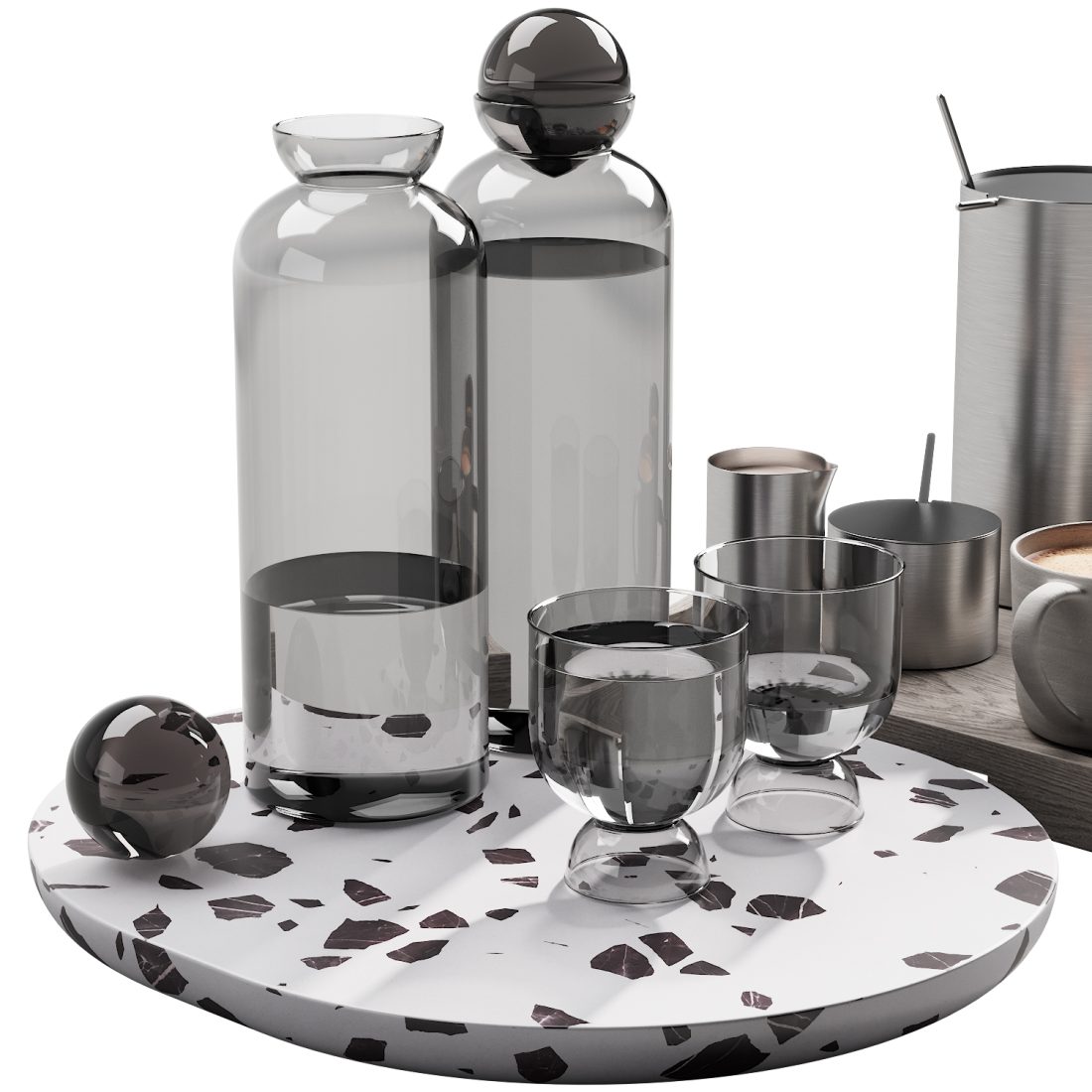 128 Eat And Drinks Decor Set Coffee And Water Kit 3D Model for VRay ...