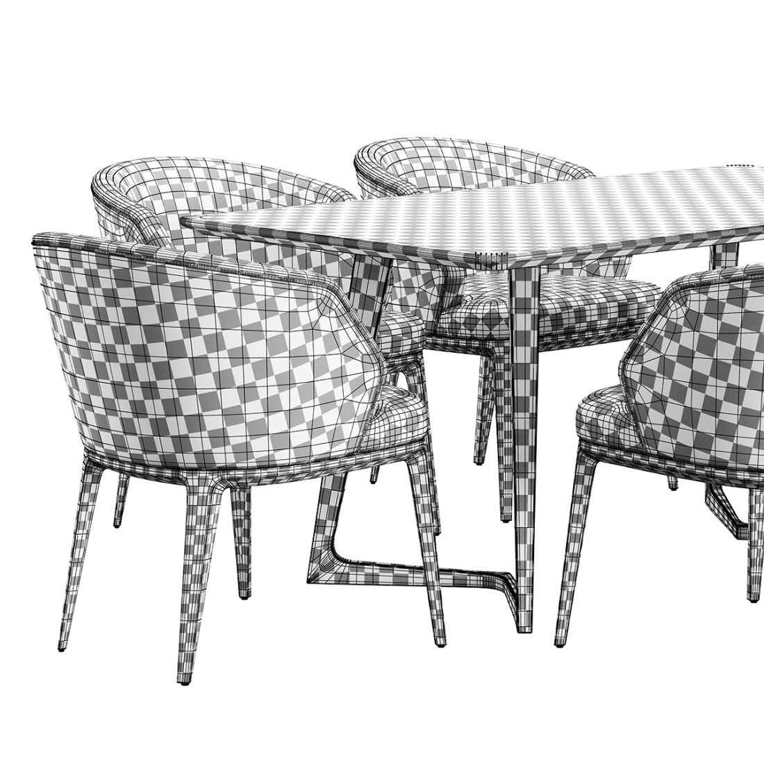 Chair Gest Konyshev Table Twist - 3D Model for Corona